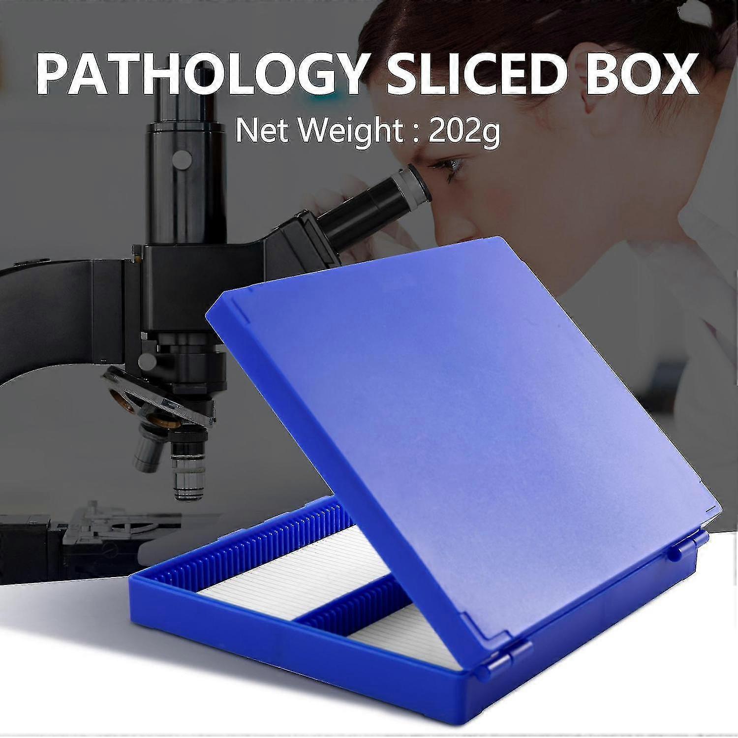 Royal Blue Plastic Rectangle Hold 100 Microslide Slide Microscope Box ...