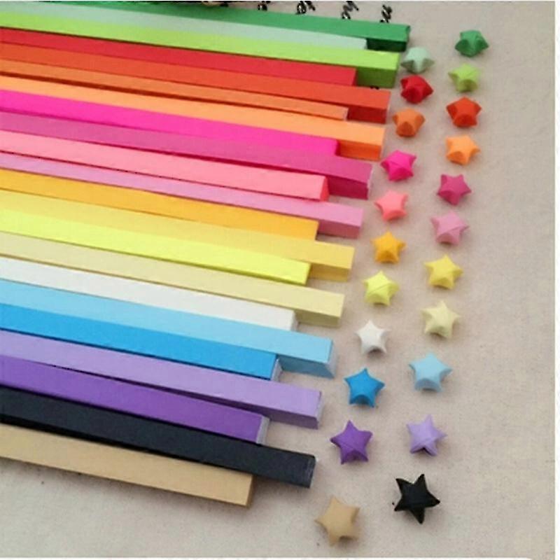 Folding Art Star Folding Paper Lucky Wish Star Origami Papers Ribbon ...