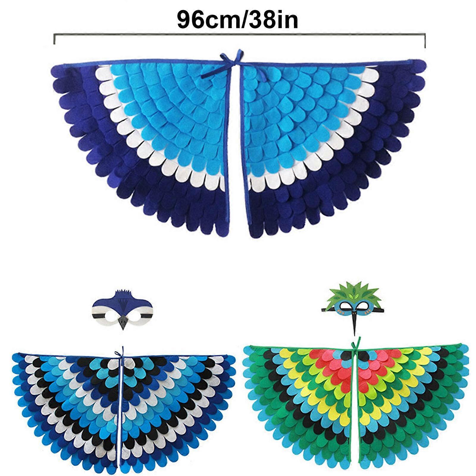 Bird Shawl Cape Owl Peacock Wings Bird Costume With Mask Party Cosplay ...