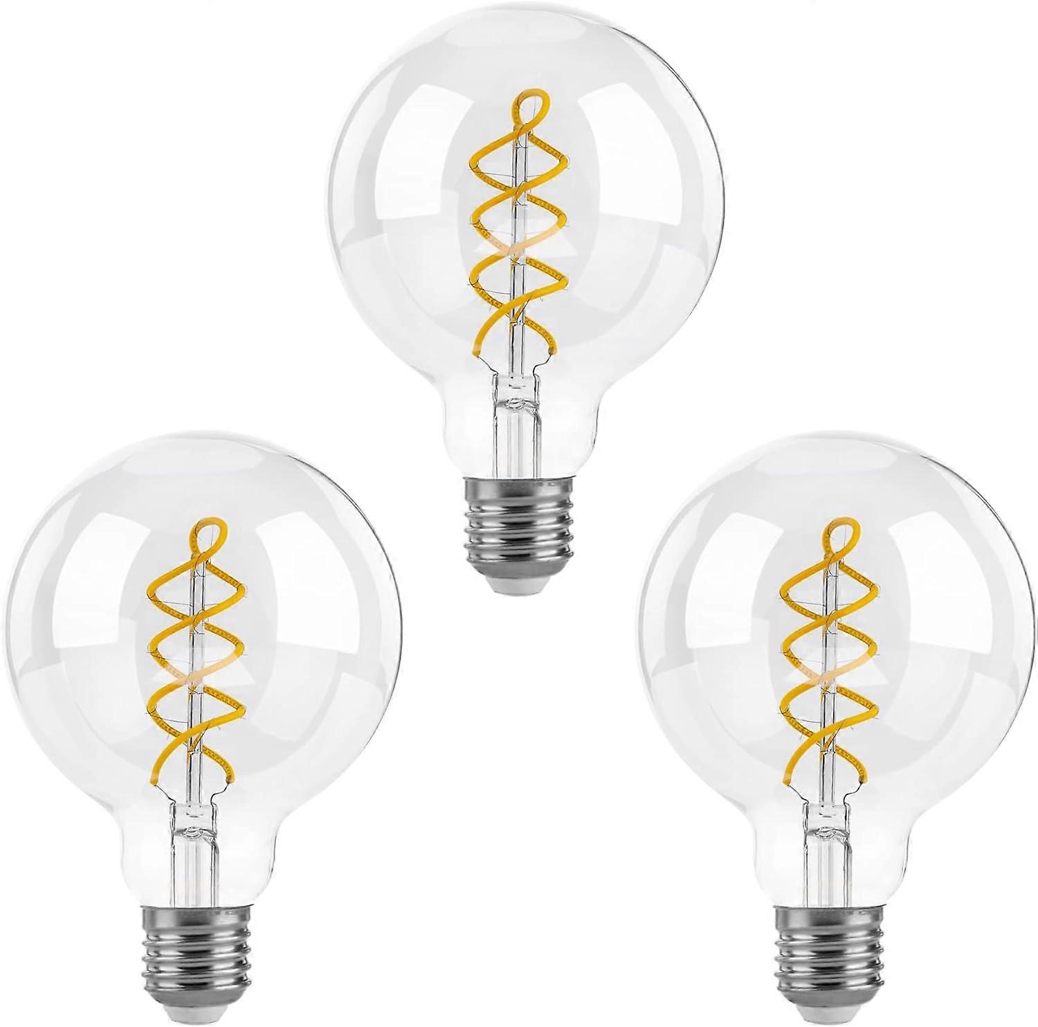Dimmable Edison LED Bulb E27, G95 Vintage LED Filament Spiral ...