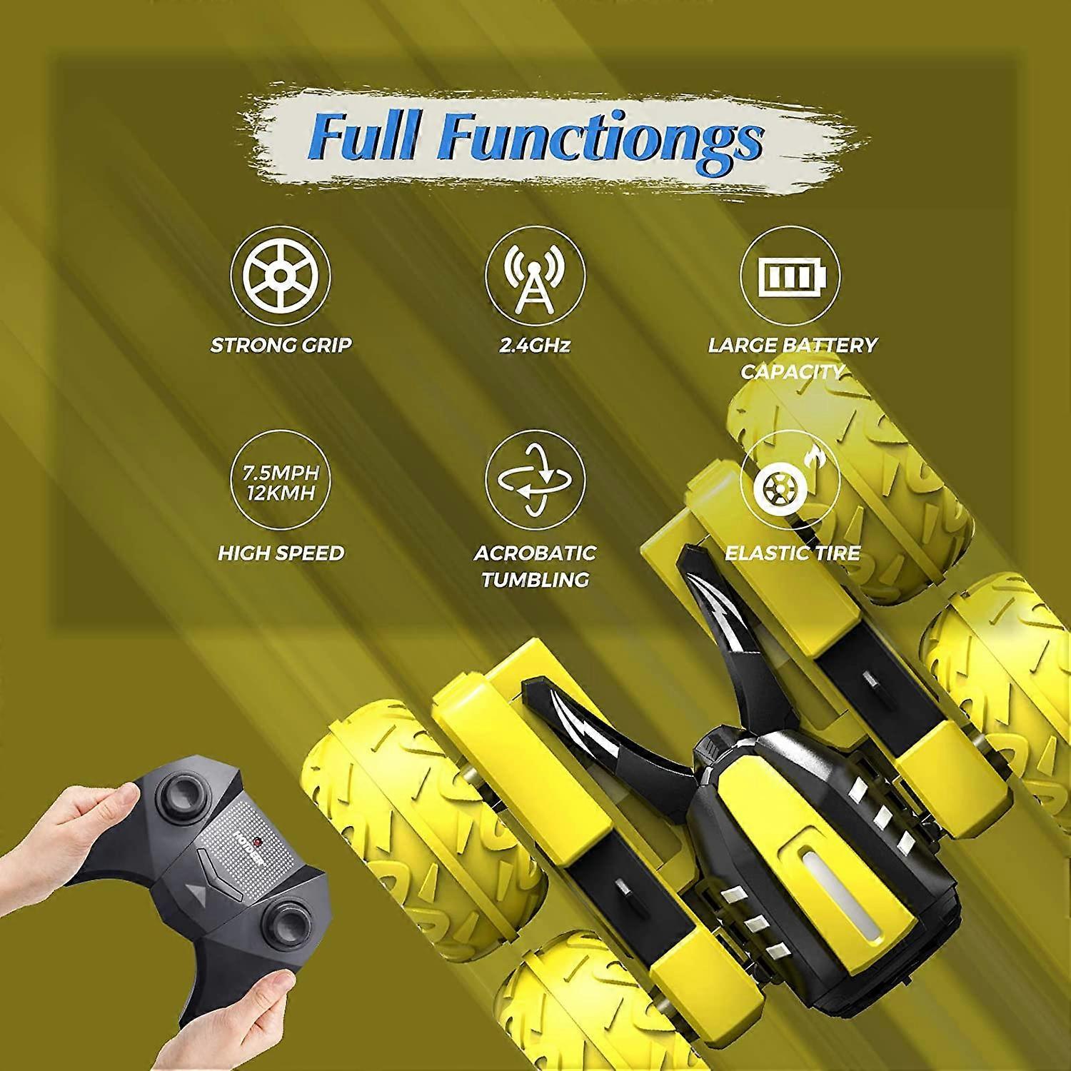 Remote Control Car, RC Stunt Car, Electric 4WD 2.4Ghz Double Sided ...