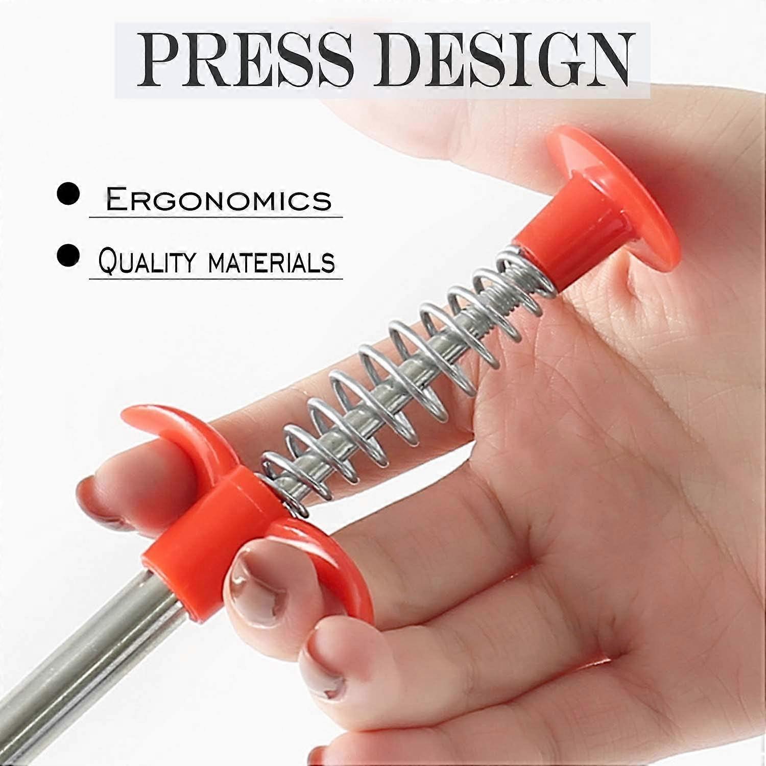Drain Snake, Drain Cleaners Tools with Spring Loaded Push Handles ...