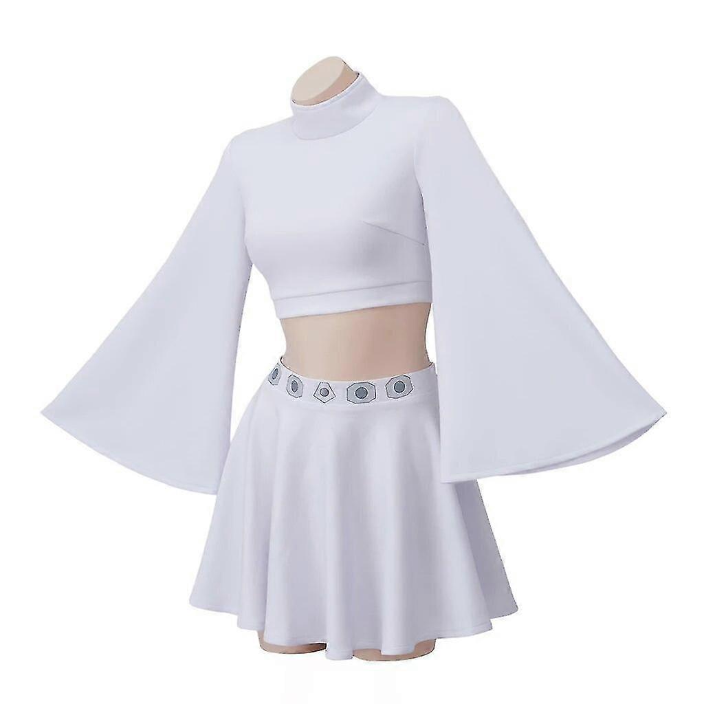 Princess Leia Cosplay Costume Moive Star Cosplay Crop Top Skirt Outfits ...
