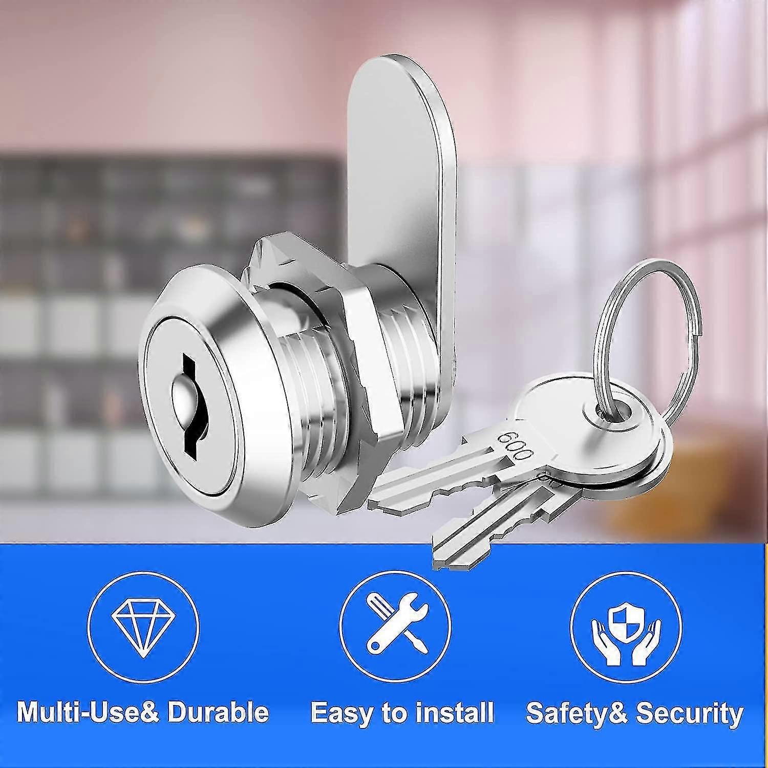 1 Pack Cabinet Locks With Keys, 5/8" Cam Lock Keyed Alike, Secure Drawer Mailbox File Rv Storage ...