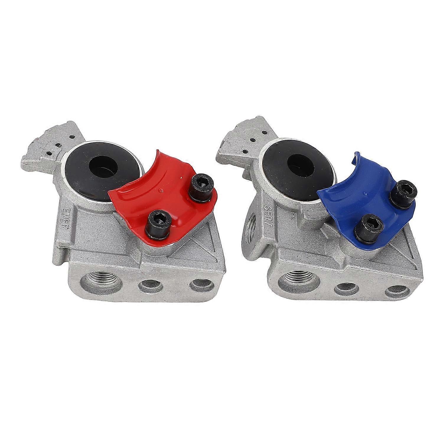 1 Pair 37 Degree Gladhand Set Red Blue Trailer Glad Hand Brake Air Hose ...