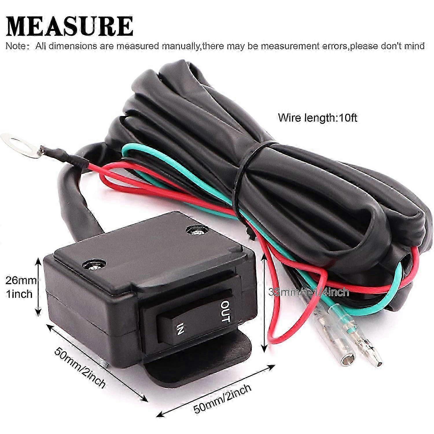 12V ATV/UTV Winch Rocker Switch with Handlebar Control Kit, Universal ...