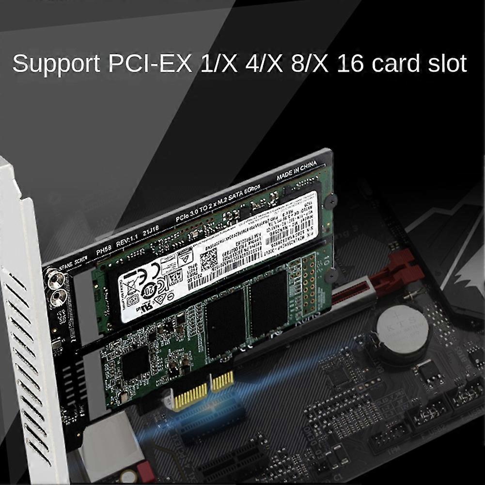 PH58 2 x M2 SATA to PCIE Adapter Card PCIe X1 to NGFF M2 SATA SSD ...