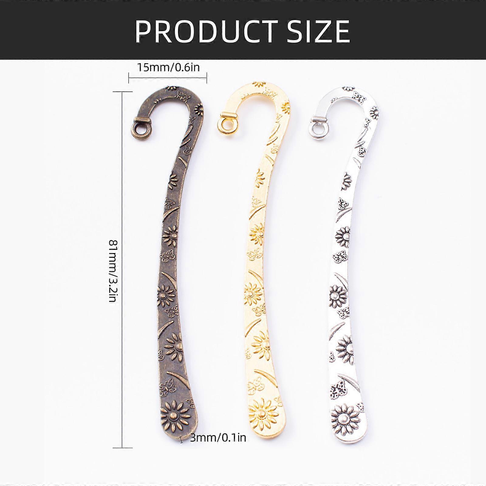 50Pcs Vintage Metal Bookmarks Hairpin Hook Bookmarks Reading Bookmarks ...