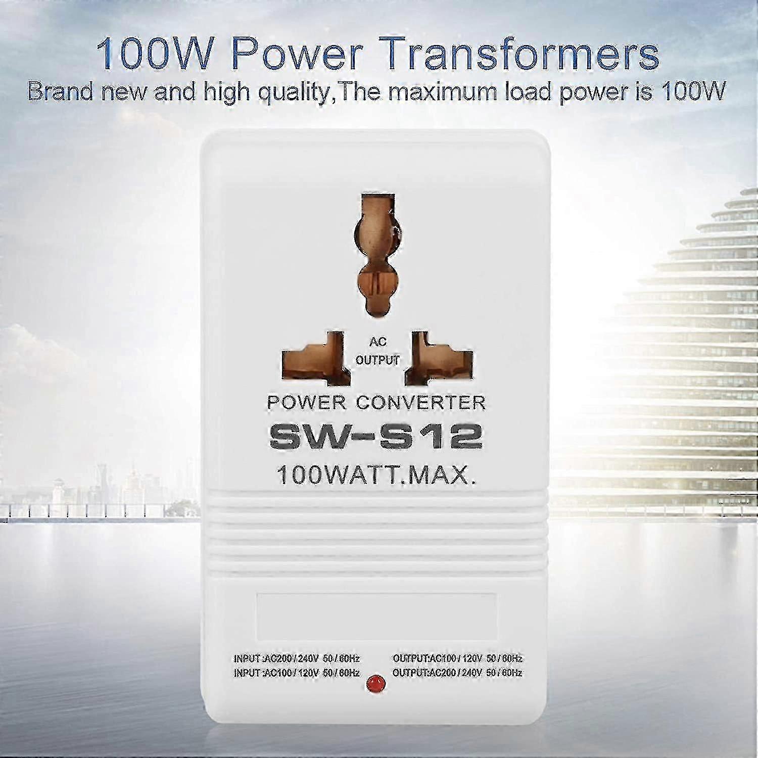 Travel Voltage Step-Up/Down Transformer with 100W Regulator 110V/120V ...