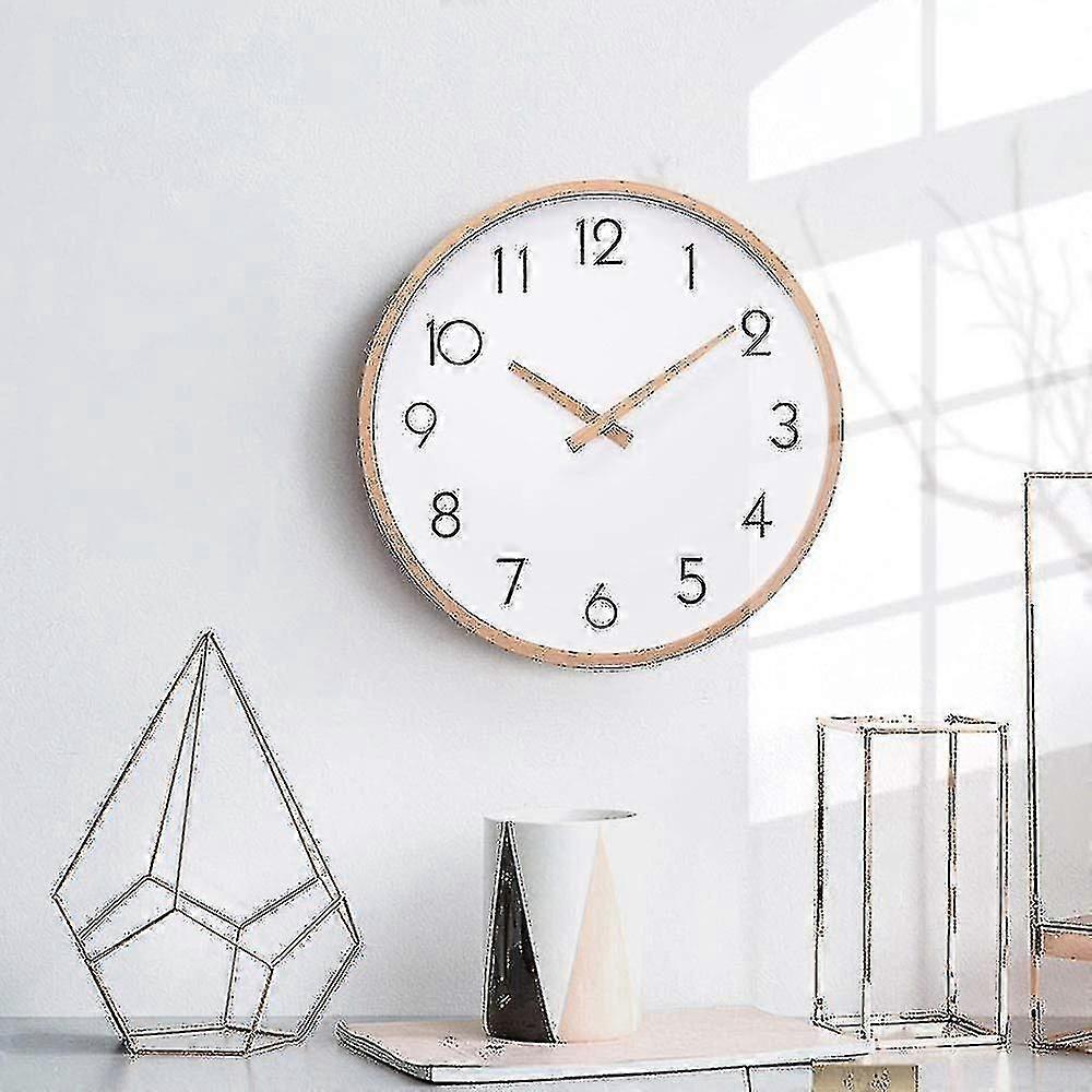 12 Inch Silent Wood Digital Wall Clock Non Ticking Vintage Decor ...