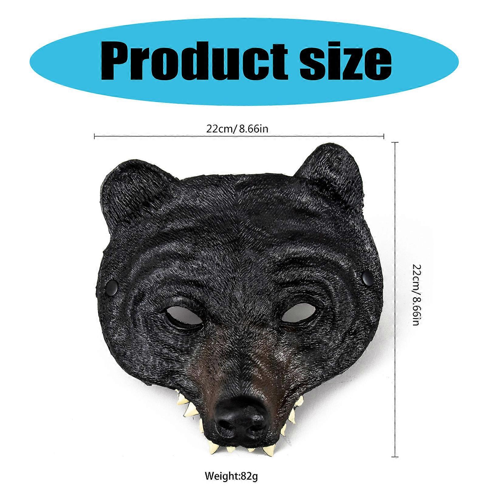 Realistic Bear Masquerades Mask Animal Head Half Face Mask for ...