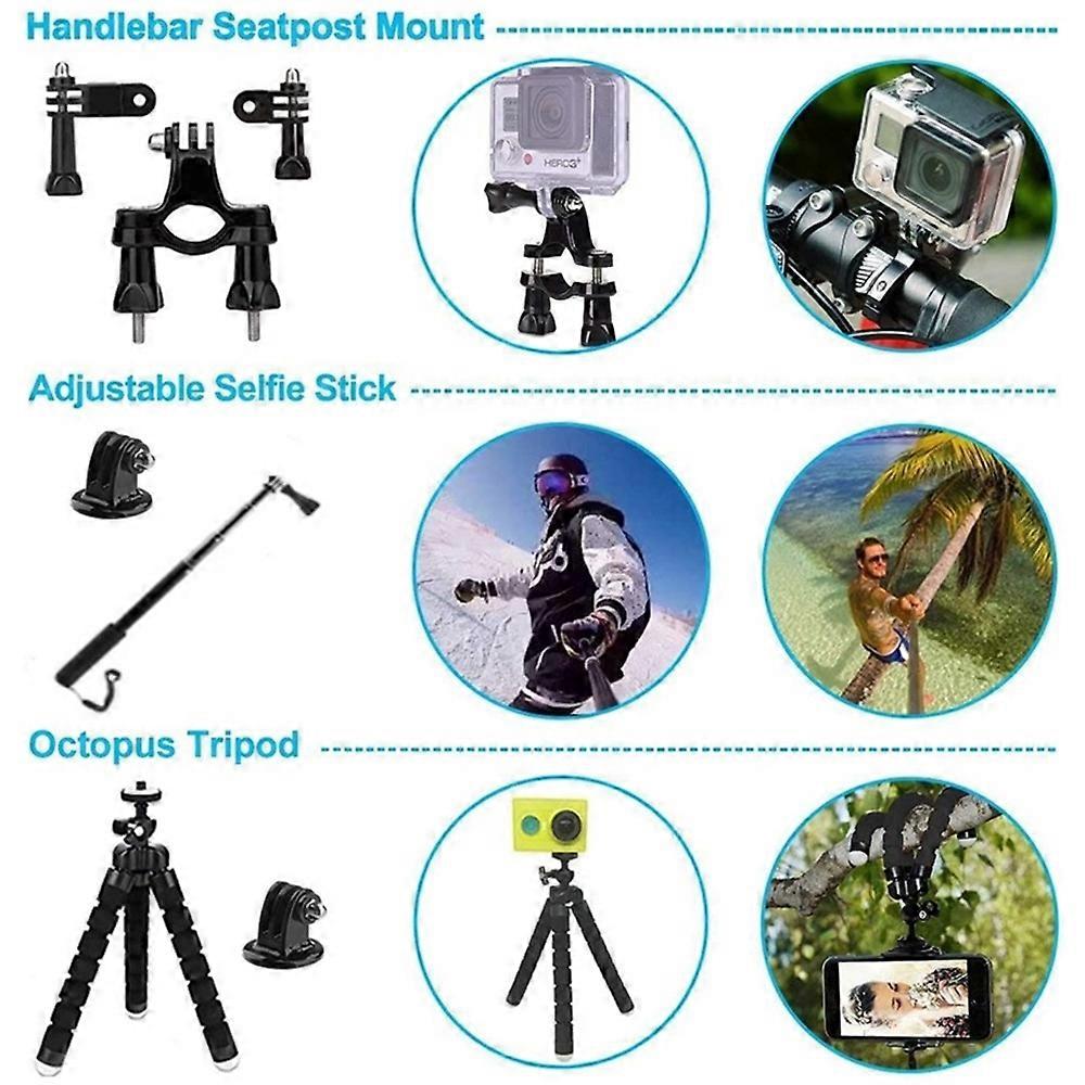 For GoPro Hero 13 Black Waterproof Case Chest Strap Tempered Glass ...