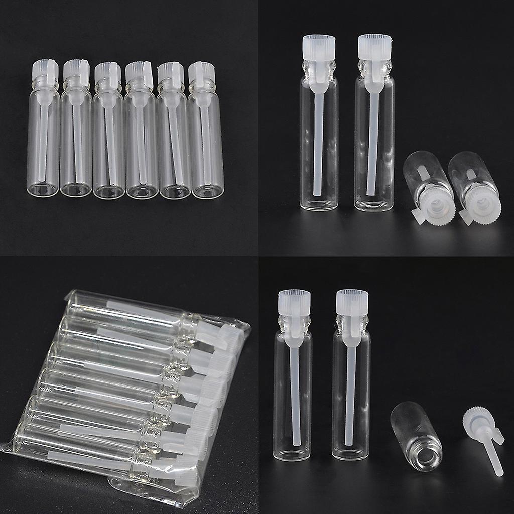 100pcs 1/2/3ml Mini Clear Empty Glass Bottle Perfume Sample Vials With ...