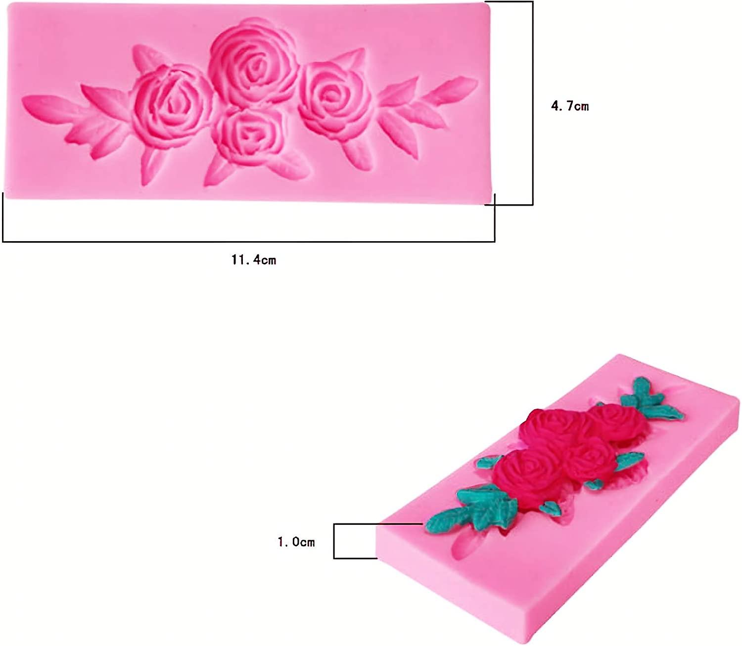 Hengke 2 Pieces Four Roses Candy Silicone Mold Fondant Chocolate Candy ...