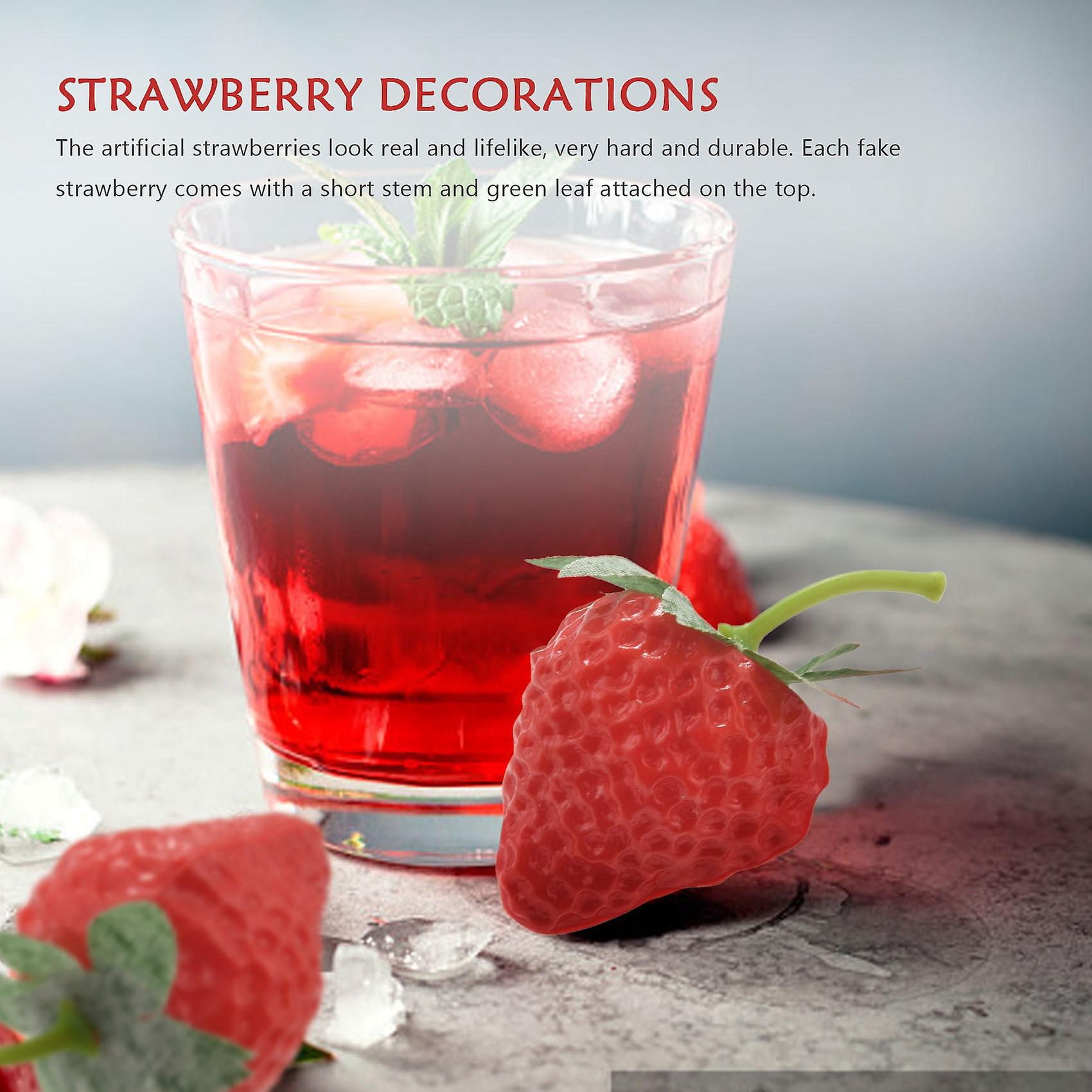 20 Pieces Artificial Strawberry Fruit Strawberries Photography Prop ...
