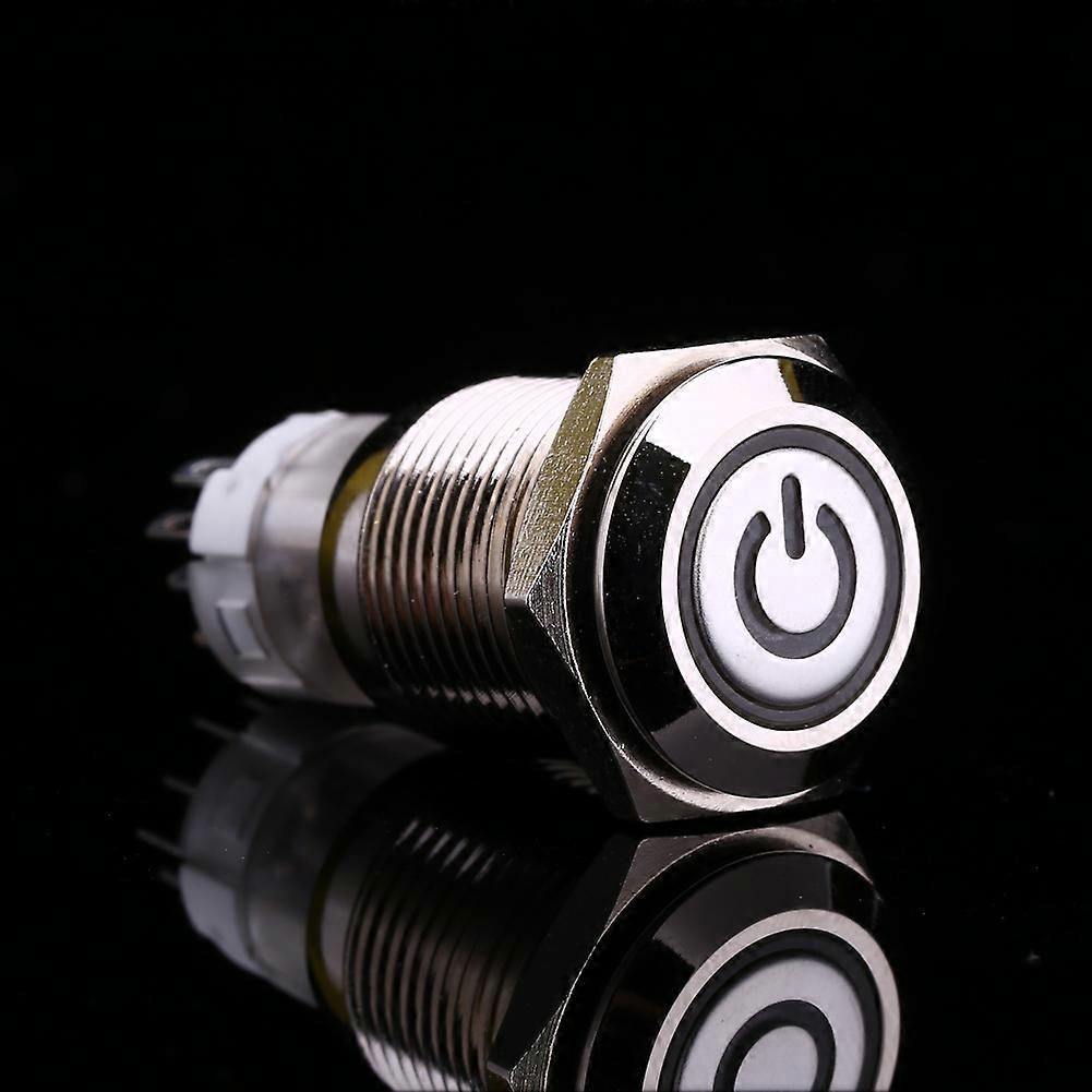 16mm 1NO 1NC Connection Metal LED on/off Switch Latching Push Power ...
