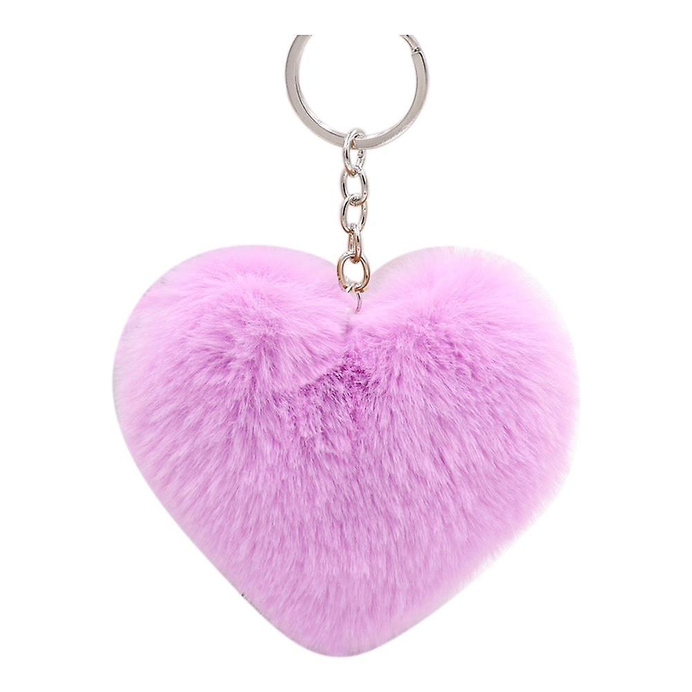 Merryso Fluffy Love Heart Keychain Key Ring Pendant Handbag Bag Faux ...