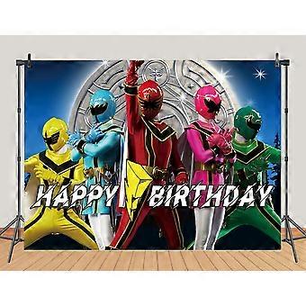 Power Ranger Megaforce Backdrops Teenagers Birthday Party Sign Banner ...