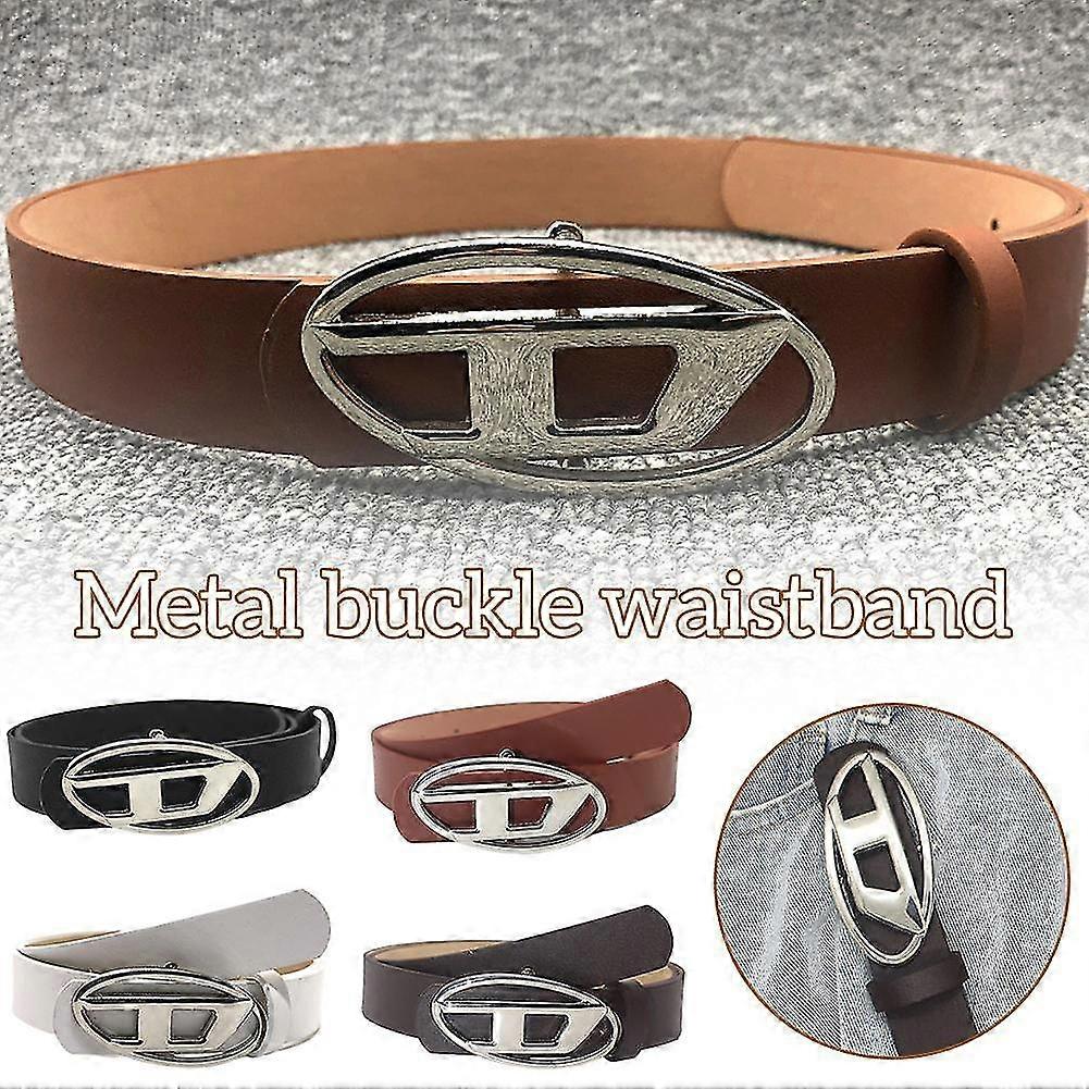 Trendy D Letter Belt Press Button Belt Waistband Buckle Fashionable ...
