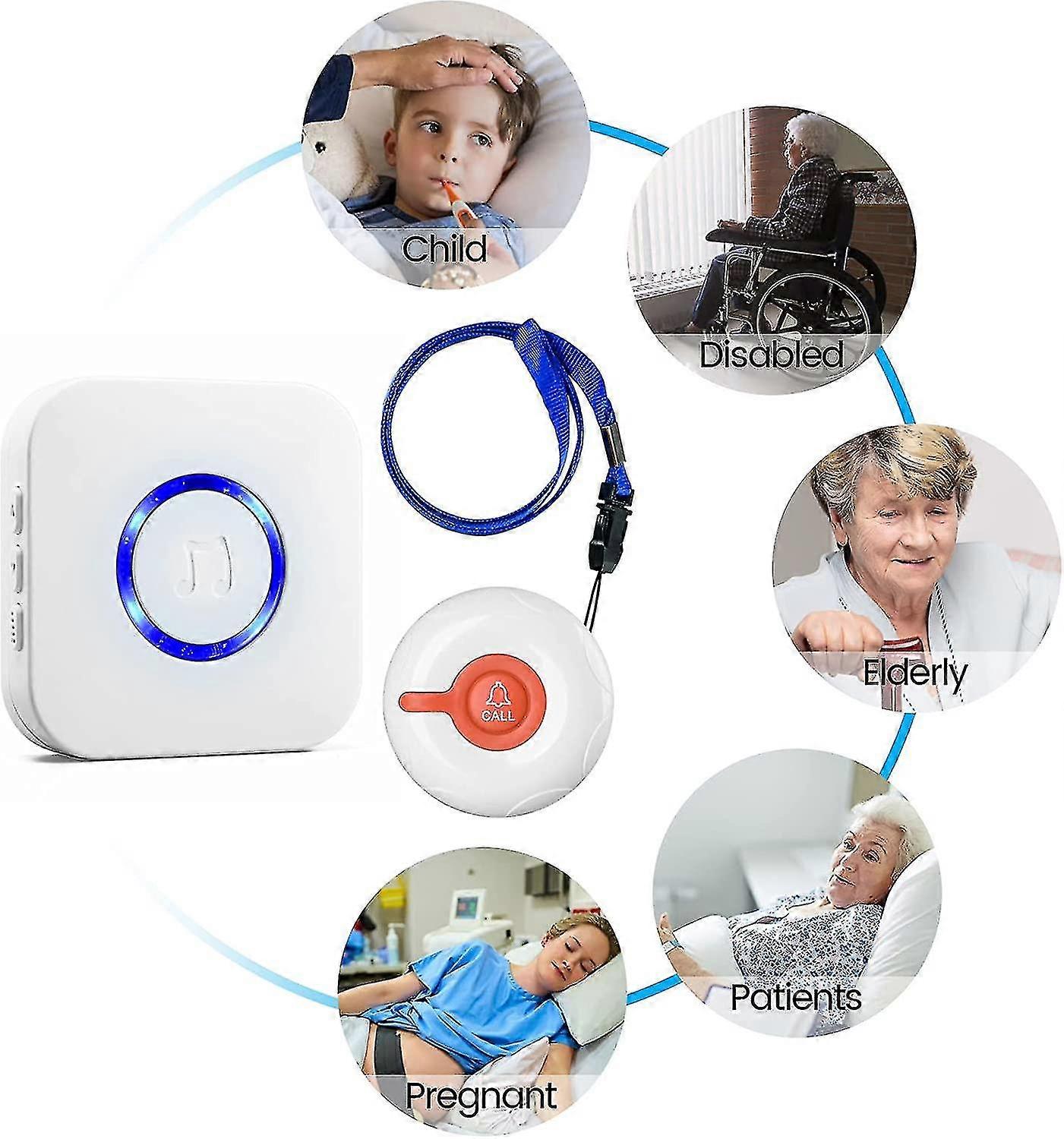 Alert Button For Seniors, Wireless Caregiver Pager Call Button For ...