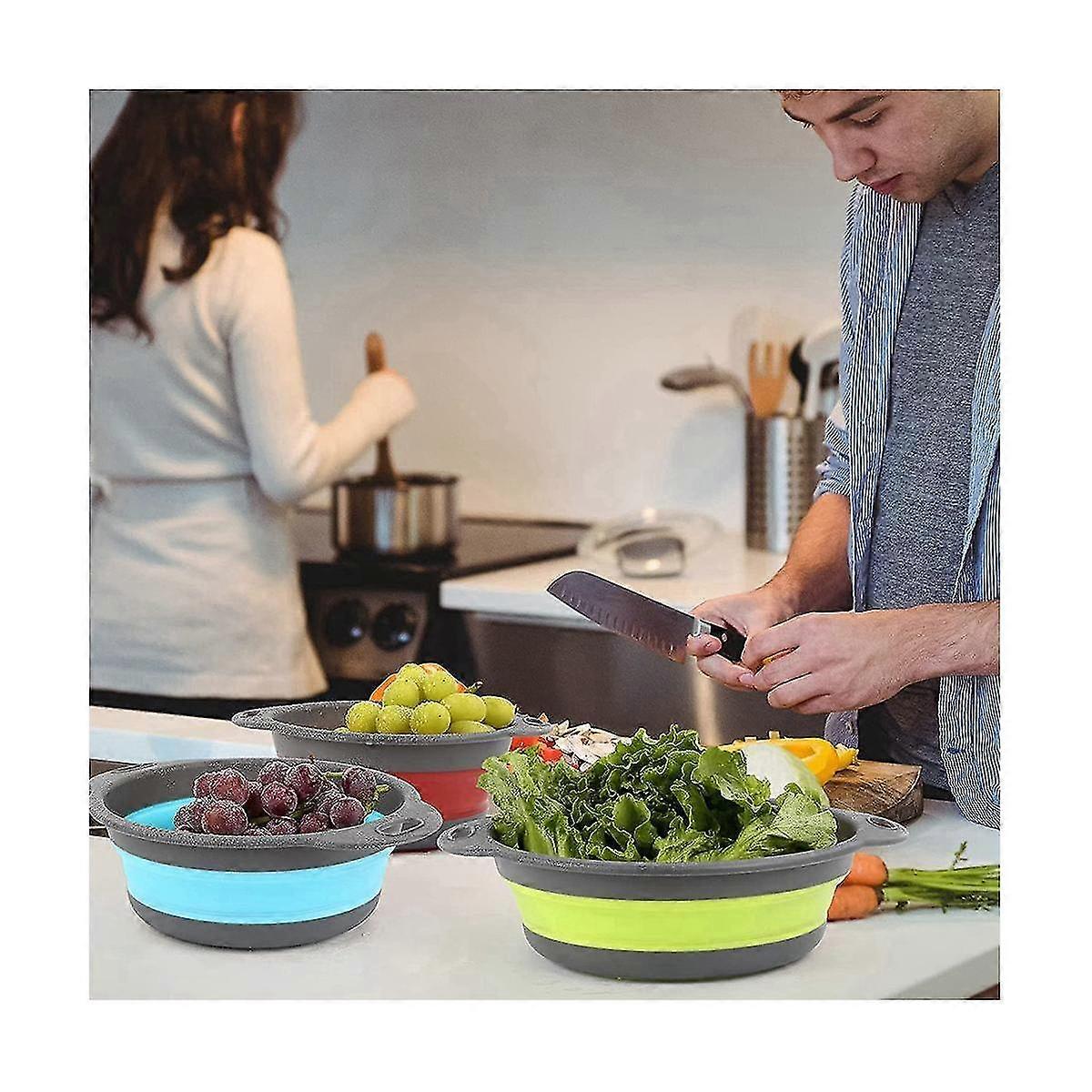 Collapsible Colander, 3 Pcs Collapsible Strainer, Colander Perfect For ...