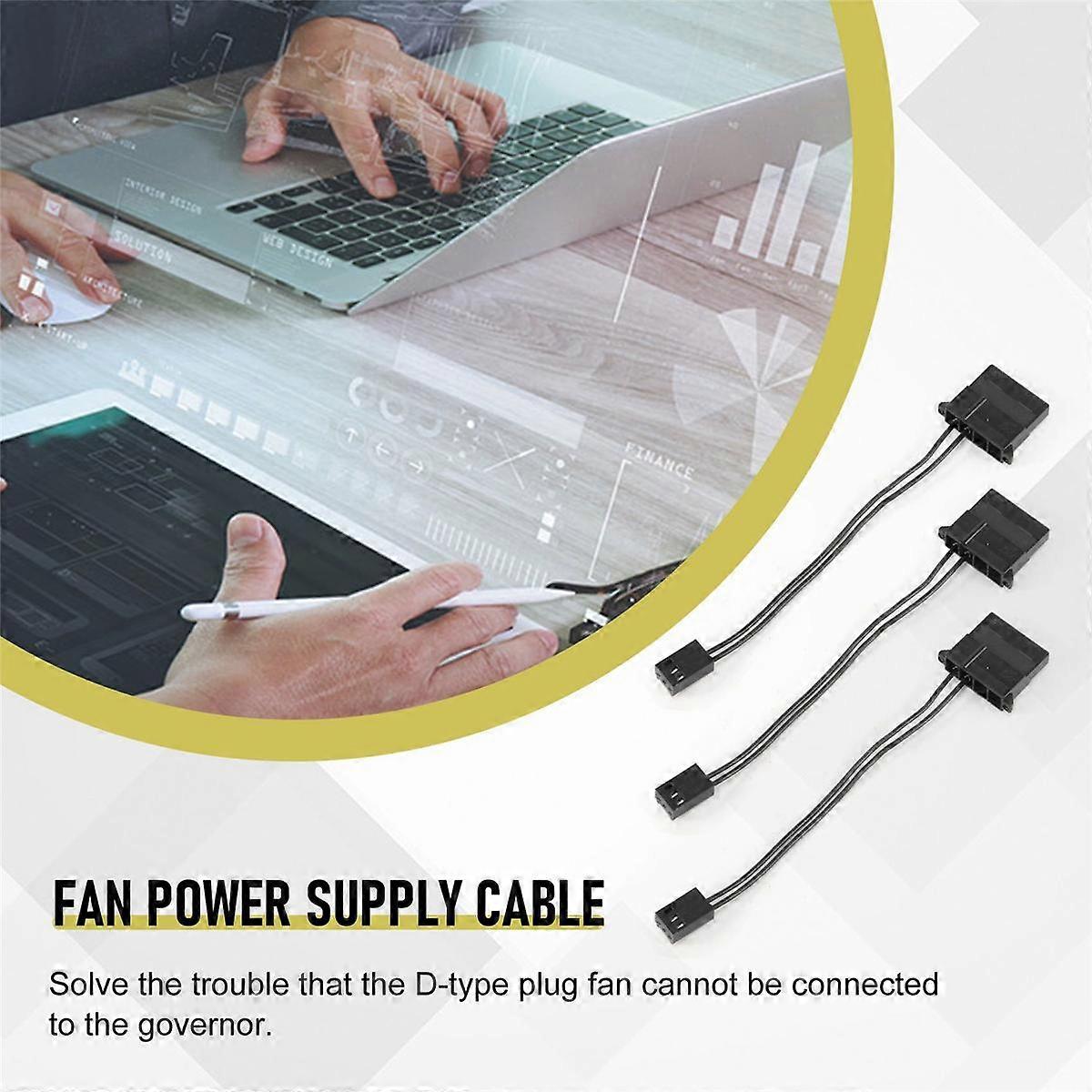 5Pcs IDE to 3 Pin Fan Power Cable Molex D Plug Power to 3 Pin Connector ...