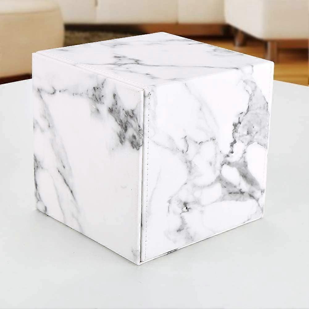 1PCS Marble Tissue Box Holder - Leather Cube Square Tissue Box Cover ...
