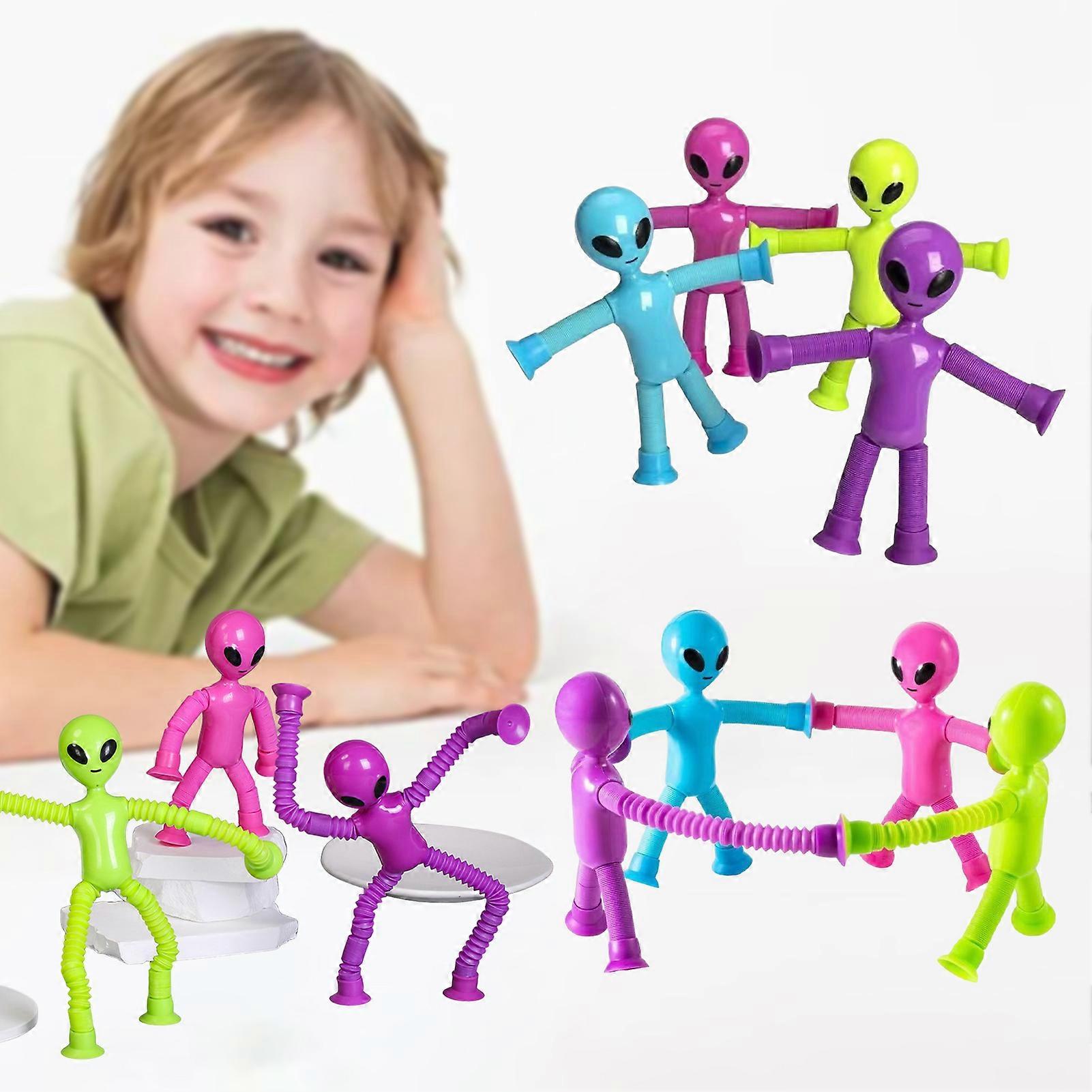 Cartoon Aliens Telescopic Tube Toy with Suction Cup Stress Relief ...