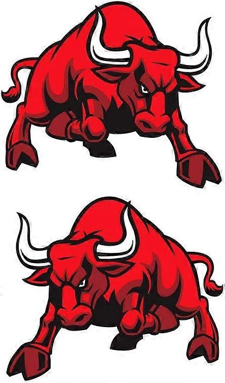 1 Pair Angry Bull Decal Reflective Vinyl Stickers Car Styling Removable ...