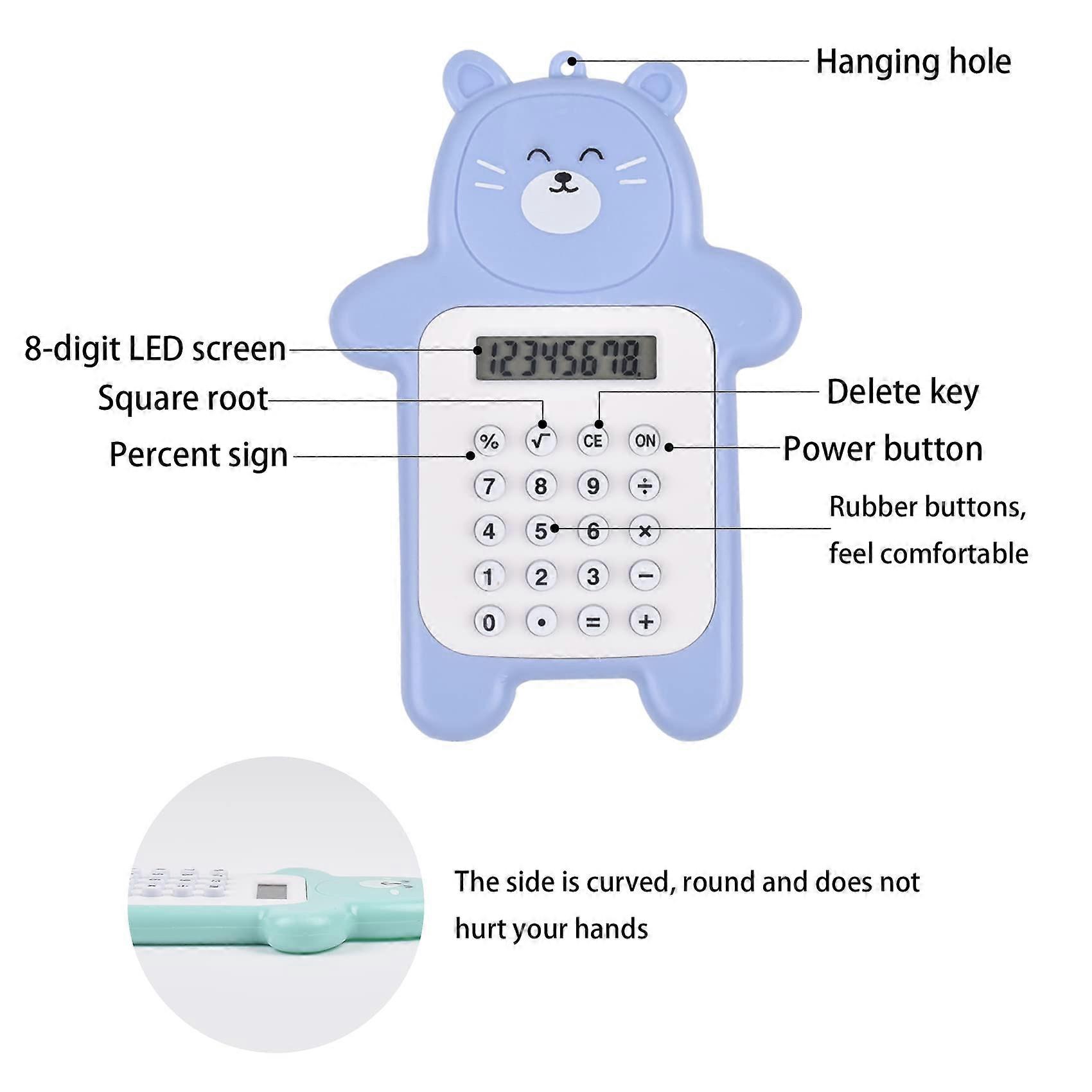 3 Pcs Pocket Calculator 8-Digit Display Basic Calculator, Cute Cartoon ...