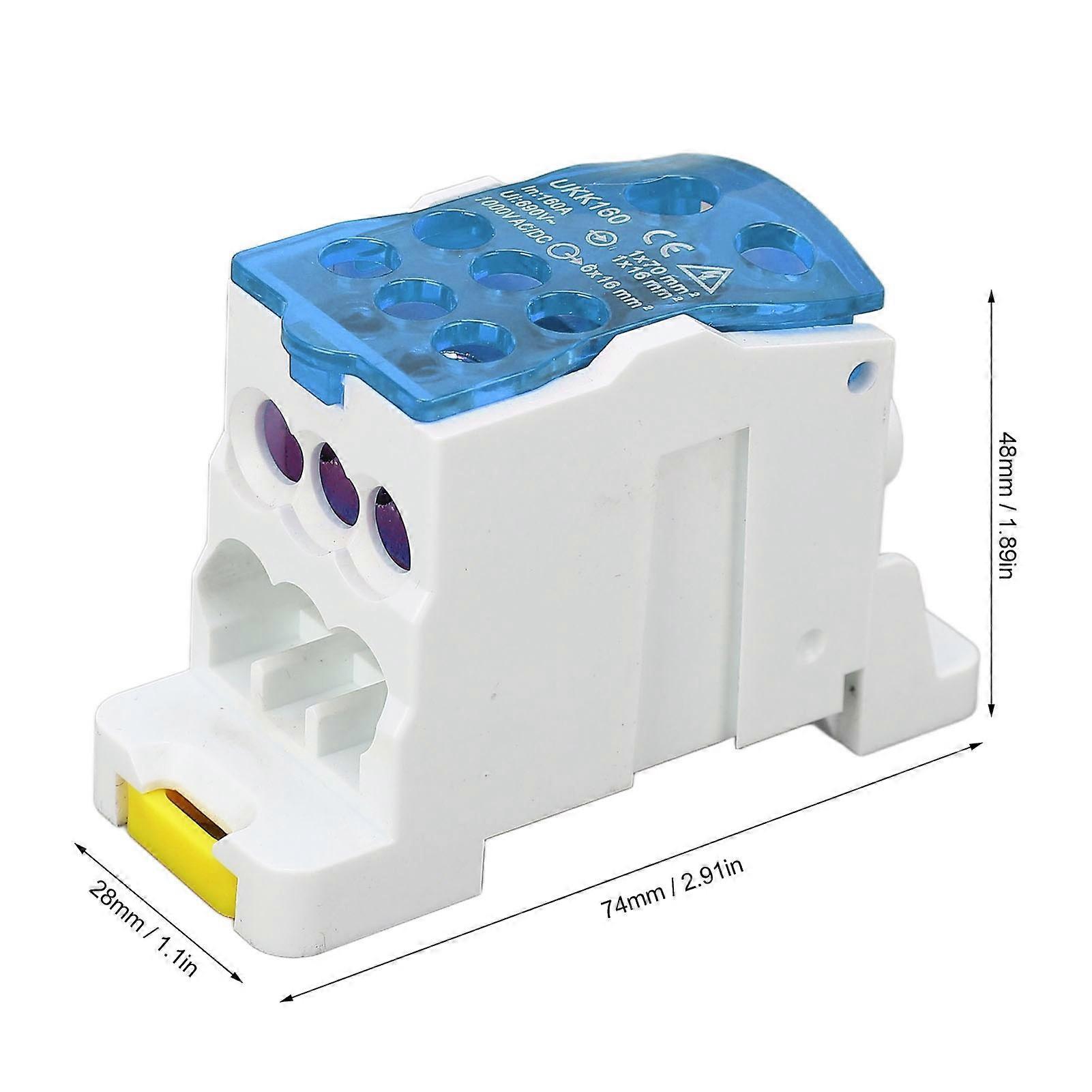 UKK160 C45 Terminal Distribution Box 690V 160A DIN Rail Terminal Block Power Junction Box for ...