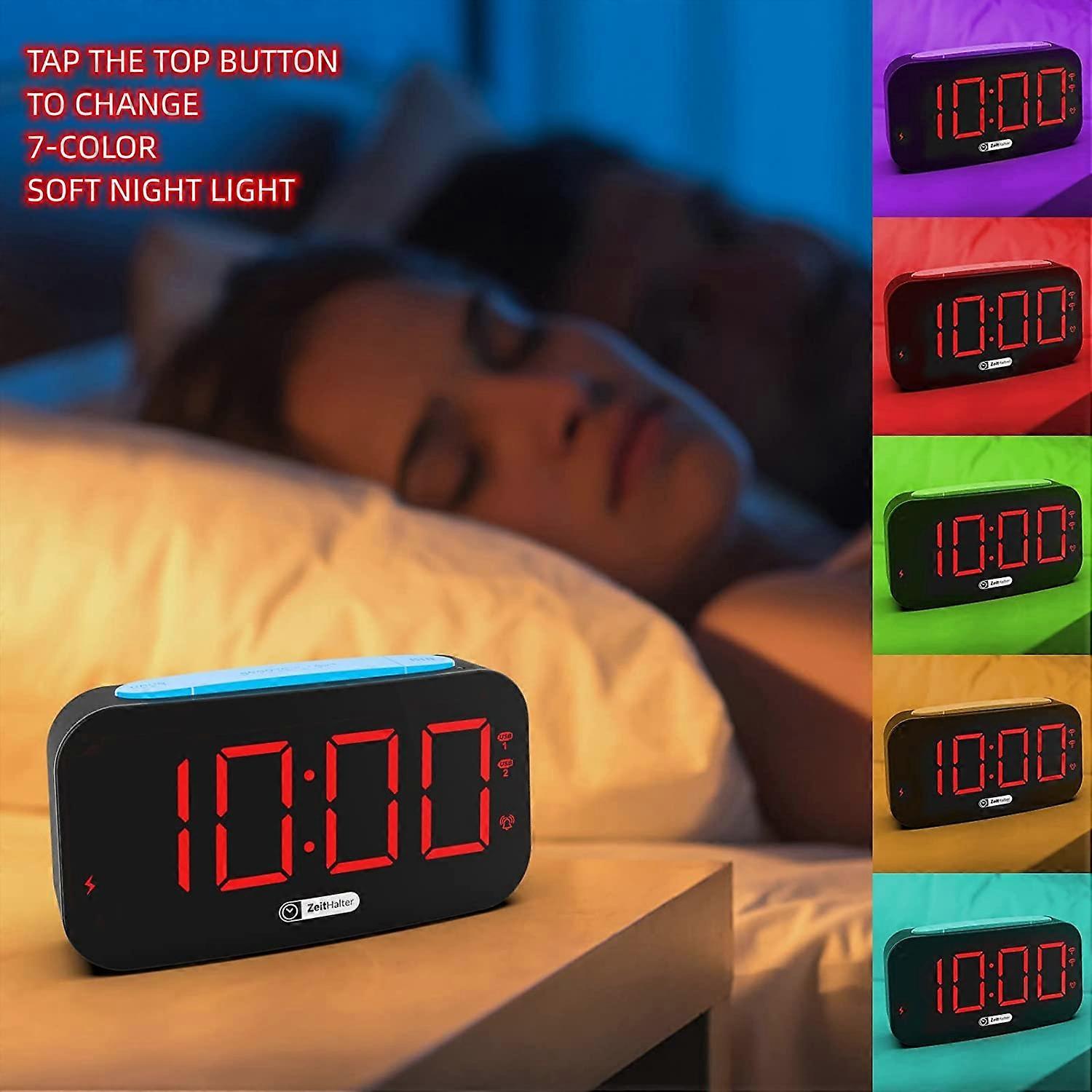 Loud Alarm Clock for Heavy Sleepers,Vibration, Auto Brightness, 7 Night ...
