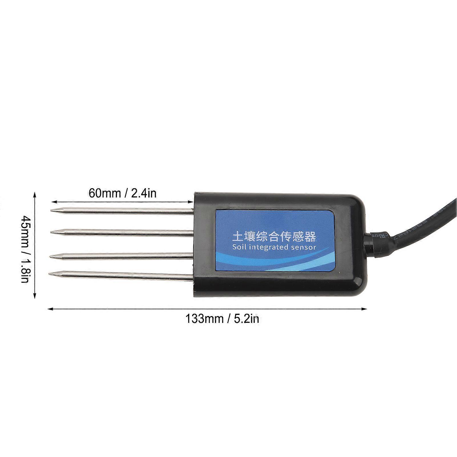 Soil NPK PH Sensor Probe IP68 Waterproof Nitrogen Detector Temperature ...