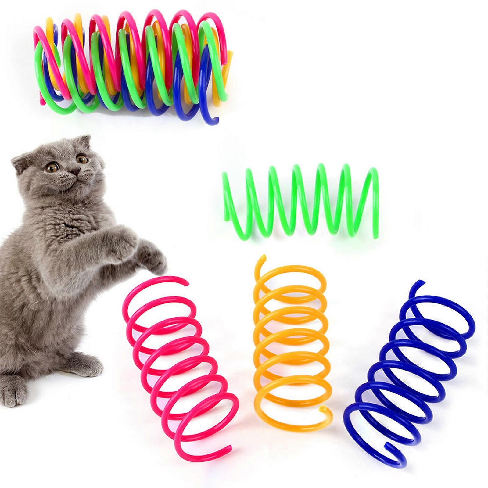 8/20 Pack Kitten Colorful Spring Tube Toy Fun Pet Interactive Toys ...