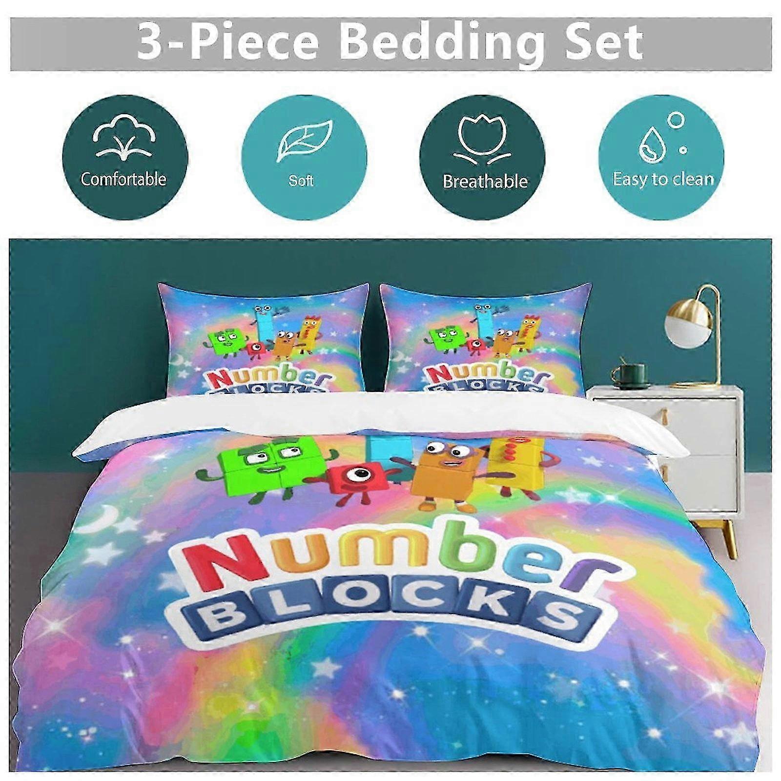 o1196 Bed Sheets Numberblocks Bed Duvet Cover Microfiber Bedding Se3D ...