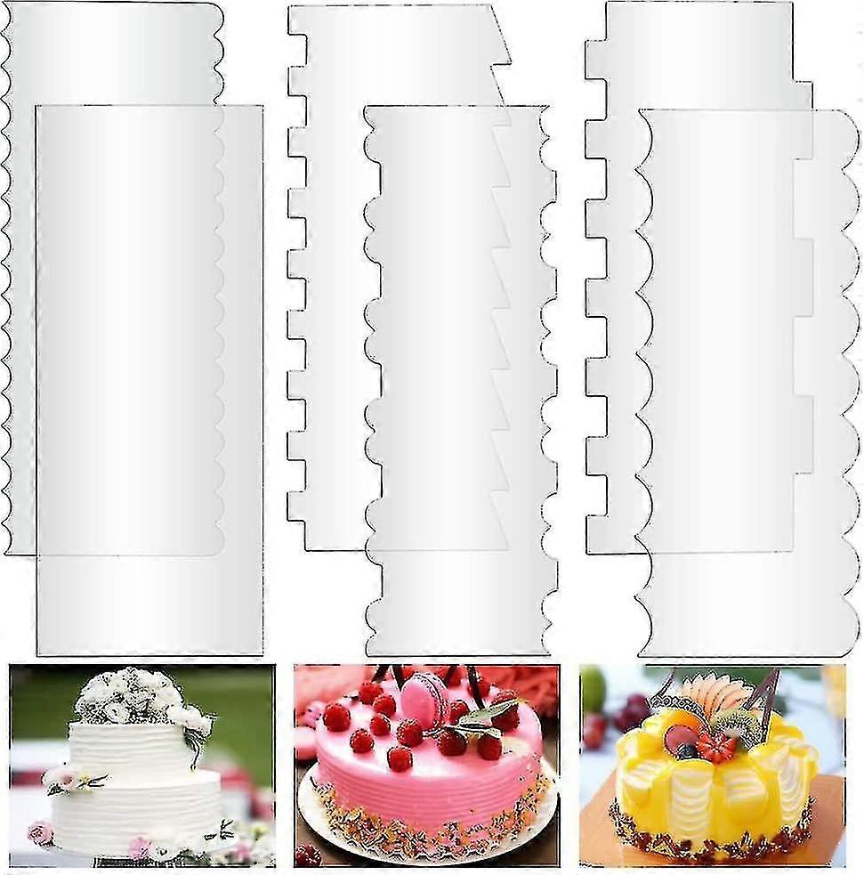 Pieces Cake Scrapers Acrylic Cake Scrapers With Different Shapes Cake ...