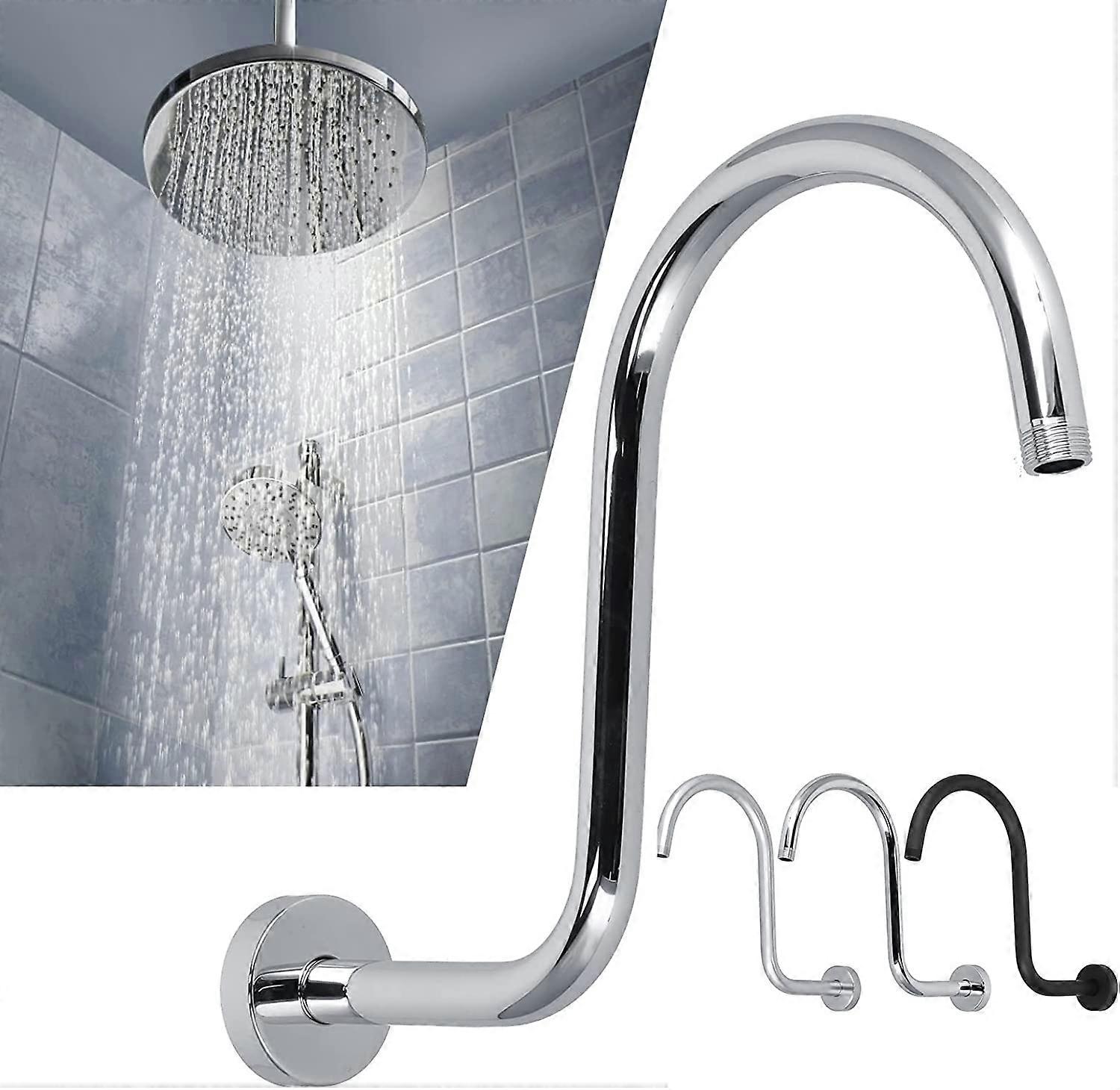 S Shaped Shower Arm, Gooseneck Shower Arm Extension Heavy Duty Solid ...