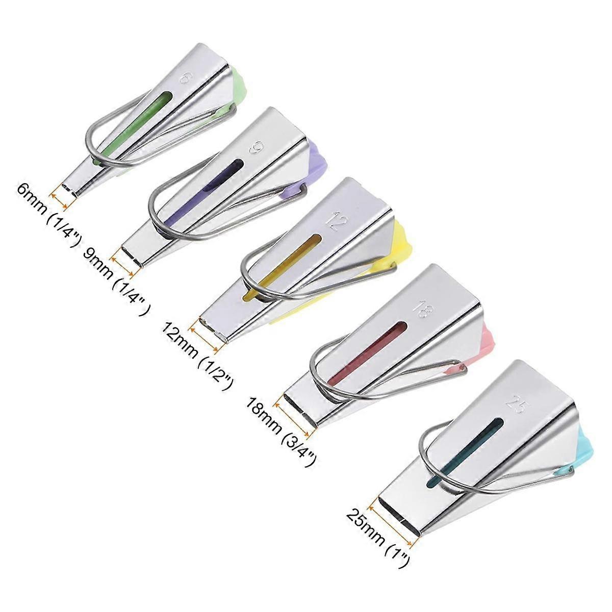 Tape Maker Kit 6mm 12mm 18mm 25mm 9mm Single and Double Fold Fabric Bias Binding Maker Sew Tool ...