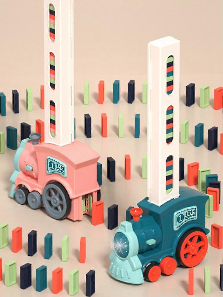 Automatic Domino Train Toy - 60/80/100 Pcs, 2023 Upgrade Electric Train ...