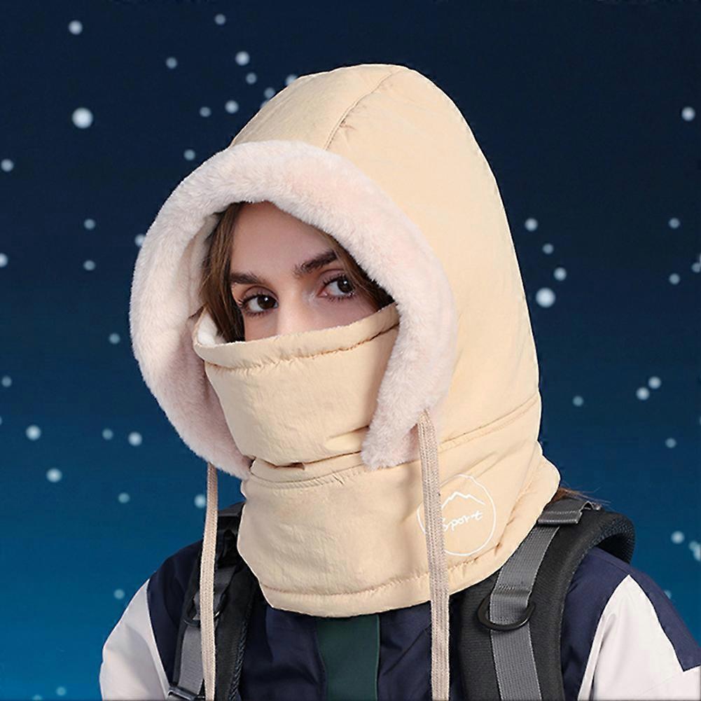 Winter Hats for Women Ear Protection Fluffy Hat Mask Neck Integrated ...