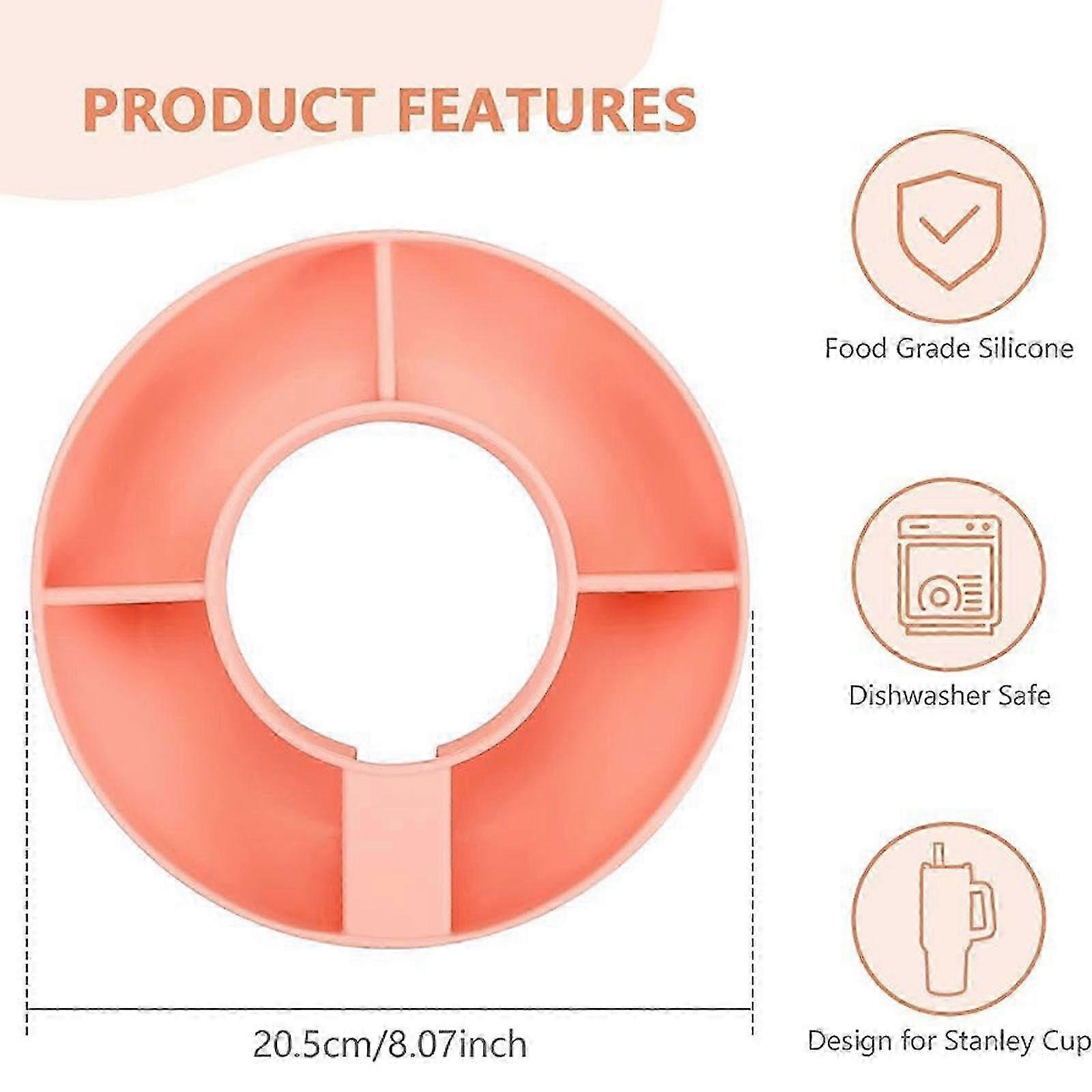 Snack Bowl for Stanley 40 oz Tumbler with Handle Tumbler Snack Tray Compatible with Stanley Cup ...