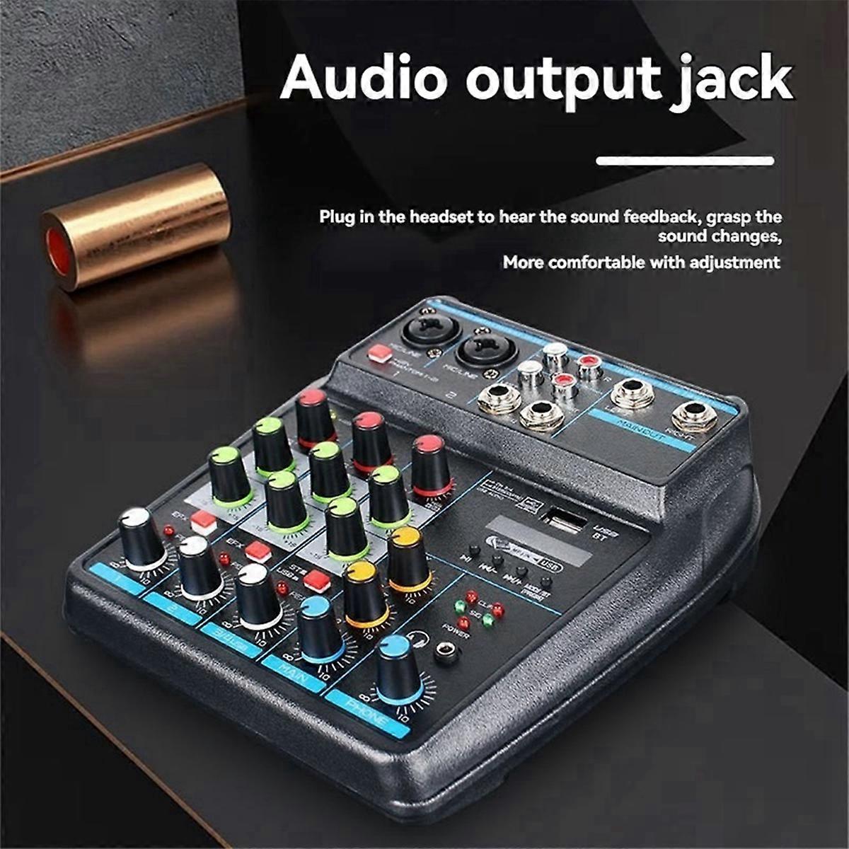 Professional 4-Channel USB Audio Mixer Console with Bluetooth ...