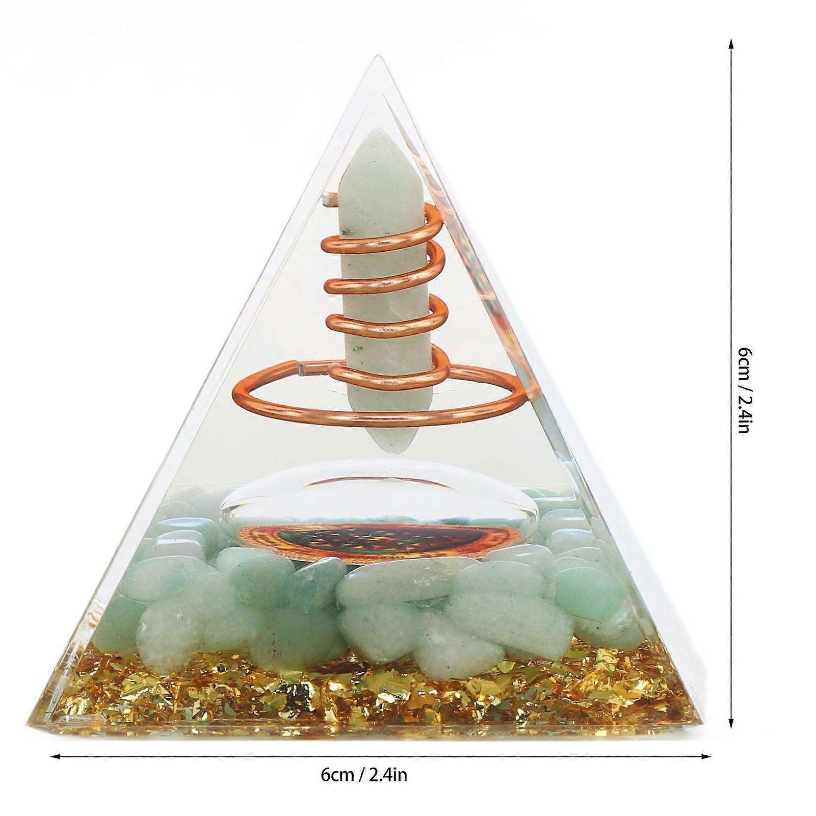 Orgonite Pyramid Crystal Energy Generator 6cm Stone Copper Handmade ...