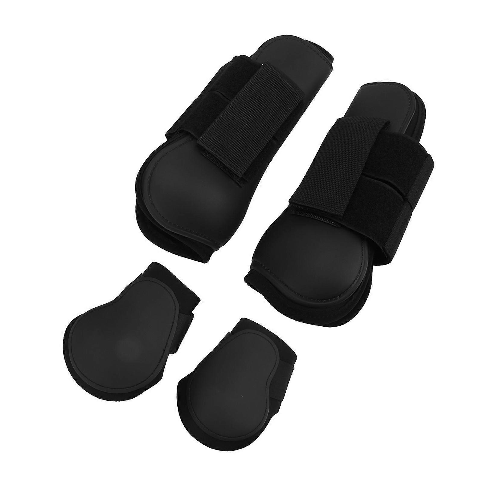 4Pcs Horse Leg Boots Front and Rear Leg Boots PU Horse Tendon Brace ...