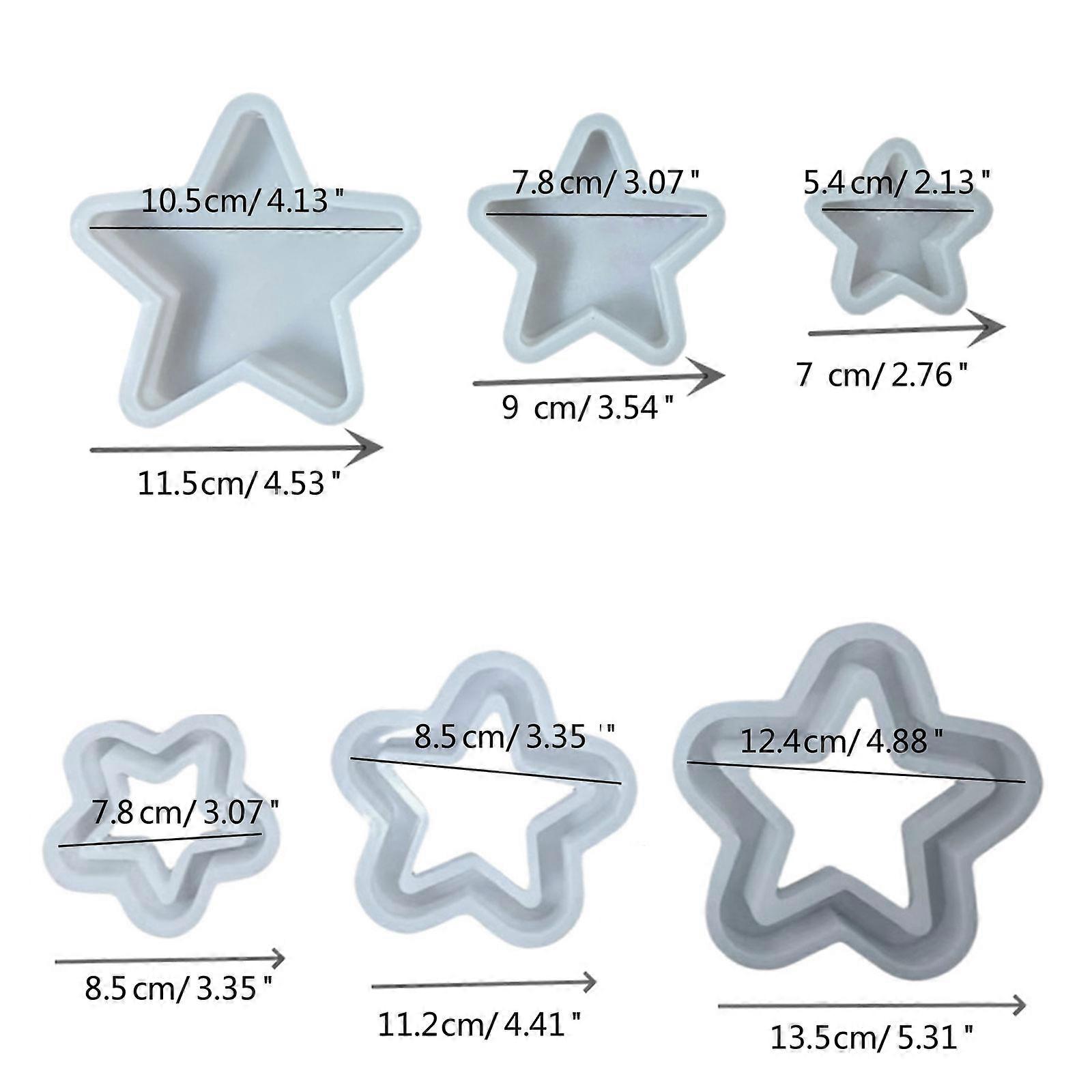 3Pcs Hollow Out Star Molds, Star Shaped Silicone Molds for DIY Room ...