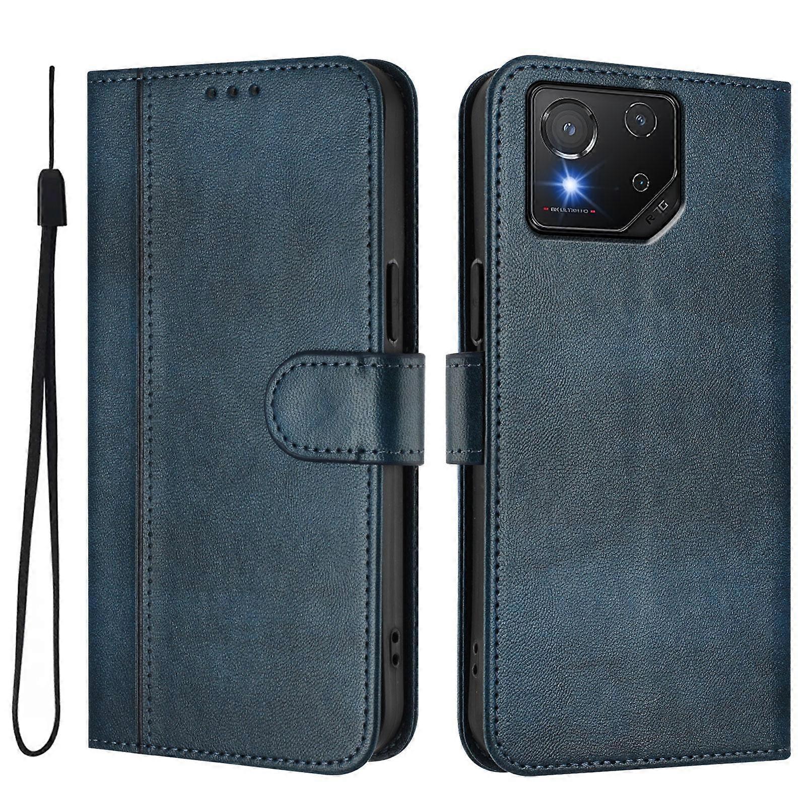 Line Splicing Buckle Retro Leather Phone Case | Fruugo UK