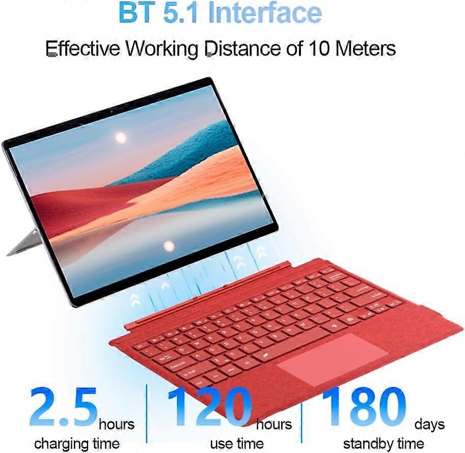 Microsoft Surface Pro Keyboard - Ultra-Slim Bluetooth 5.1 Backlit ...