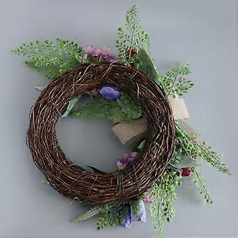 Provence Purple Floral Bow Wreaths for Front Door,Outdoor Spring Summer ...