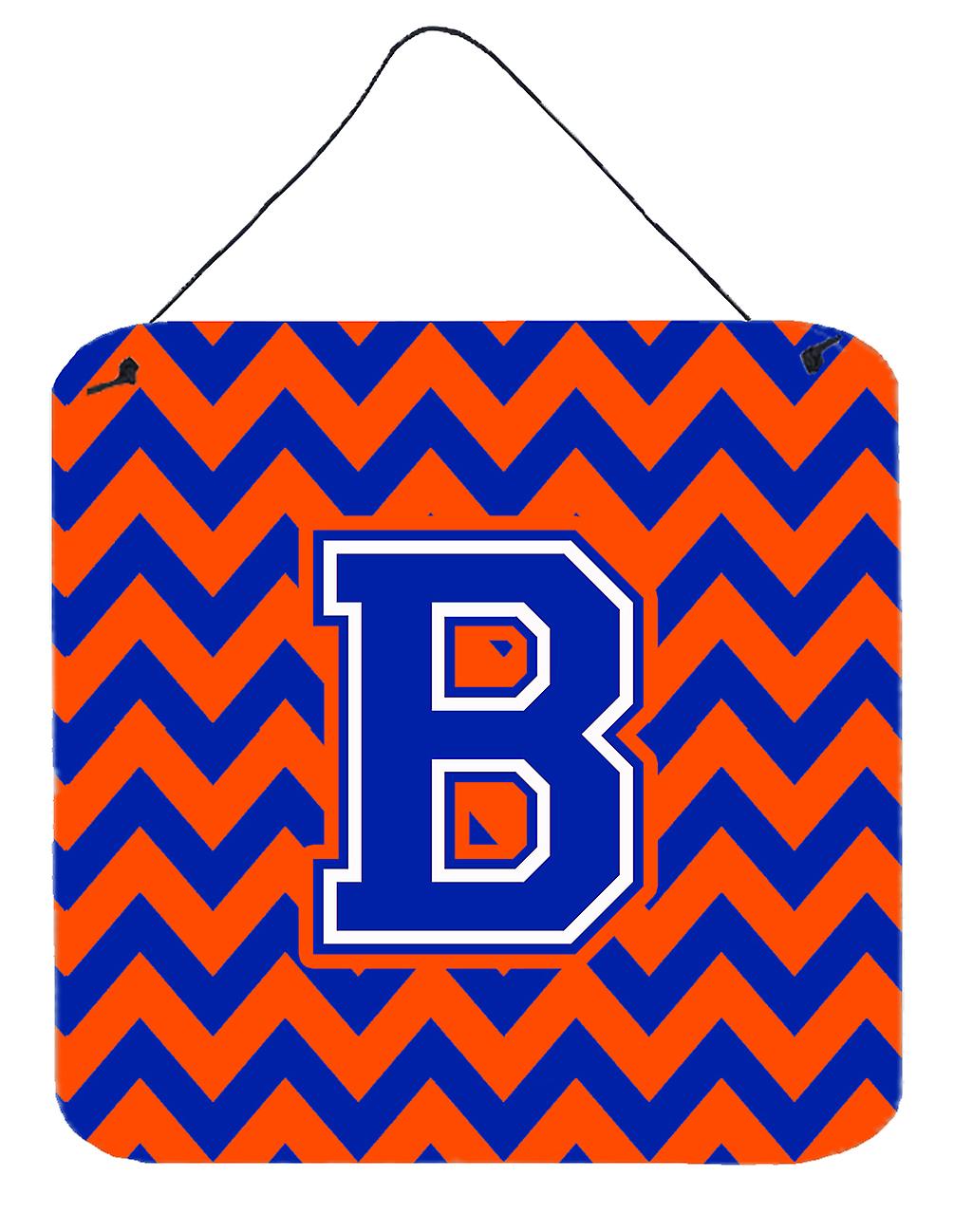 Letter B Chevron Orange and Blue Wall or Door Hanging Prints | Fruugo UK