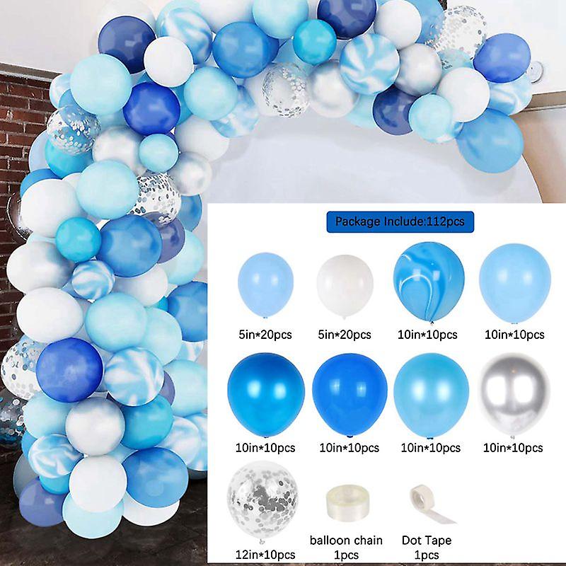 Blue Silver Gold Birthday Balloon Garland Arch Kit Wedding 1st Birthday ...